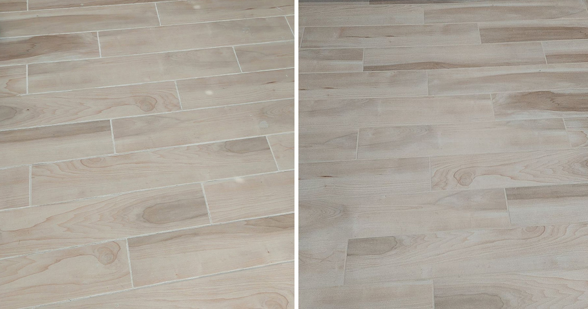 Our Techs Revived a Kitchen Floor in Sanibel With Their Grout Recoloring